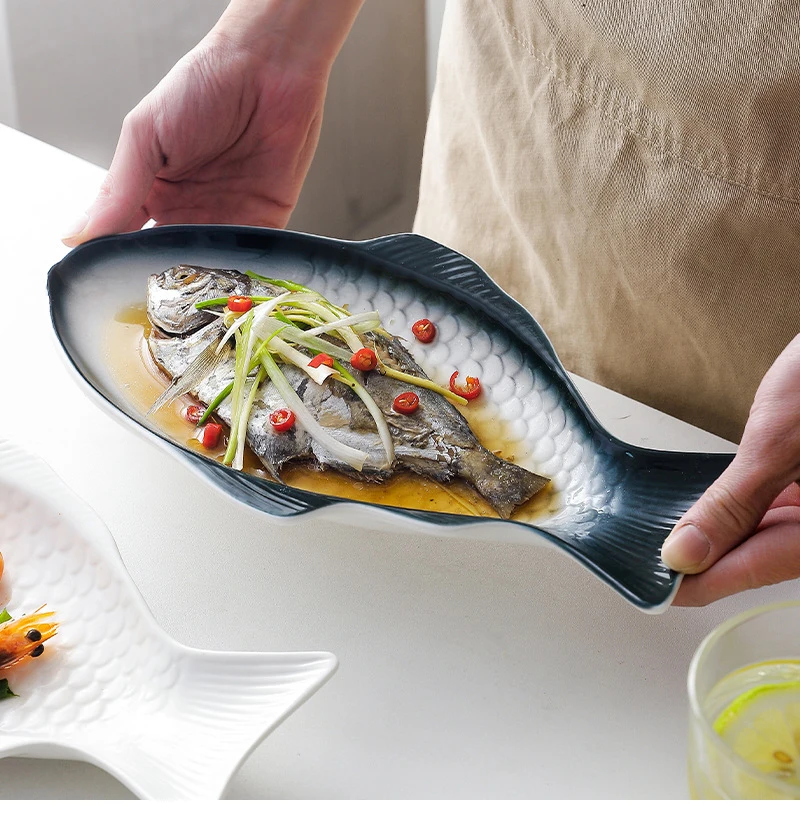 Fish Shaped Serving Platter - Creative Ceramic Dish