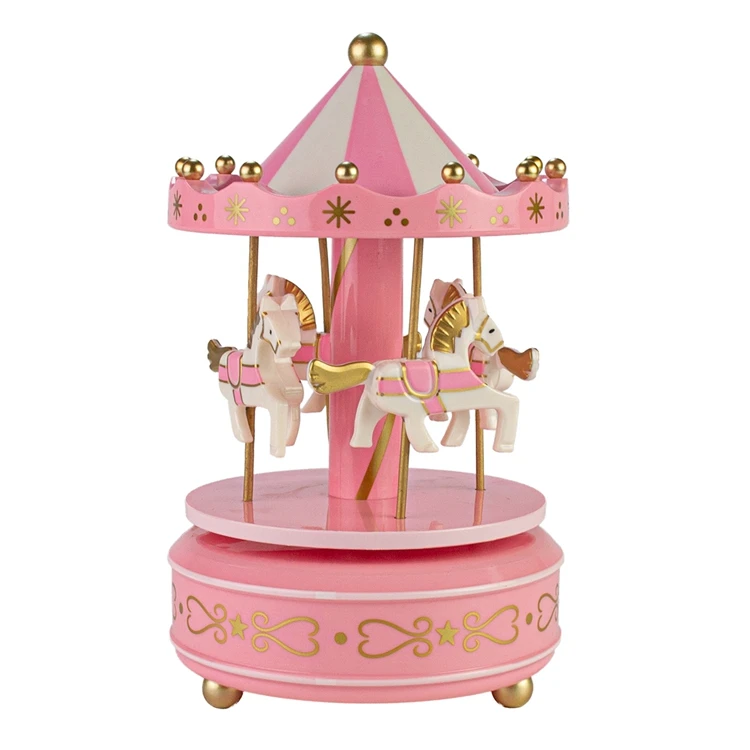 Plastic Carousel Horse Music Box - Rotating Design, 120S Melody, Custom ...