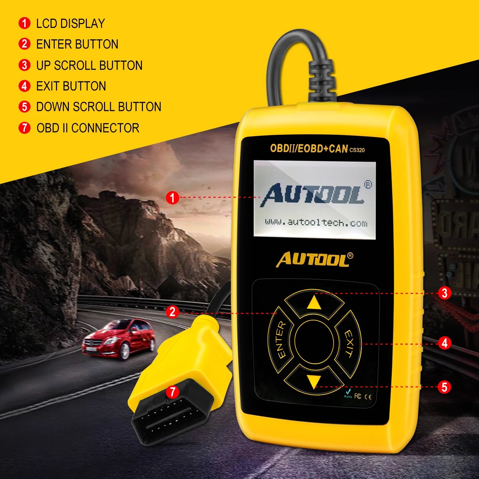 Autool Cs320 Obd2 Automotive Scanner Obd 2 Ii Auto Vehicle Scan ...
