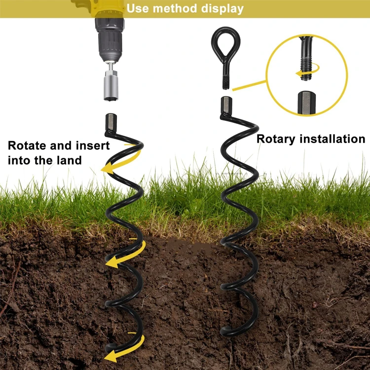 Durable Steel Spiral Ground Anchors for Outdoor Security