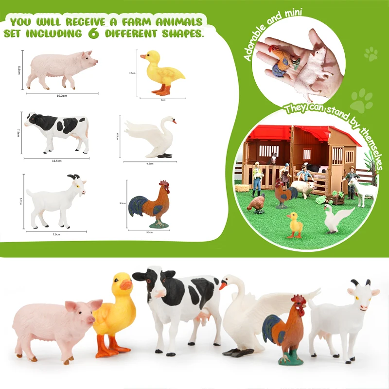 PVC Simulation Solid Plastic Jungle Model Wild Small Farm Animal ...