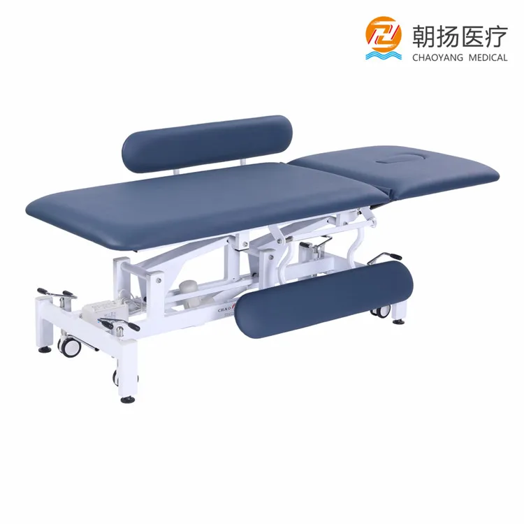2 Section Electric Treatment Table Examination Bed Table With Side ...