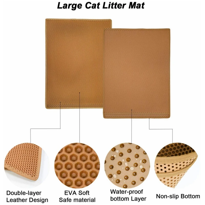 Silicone Cat Litter Mat Trapper Durable Eva Double Layer Waterproof ...
