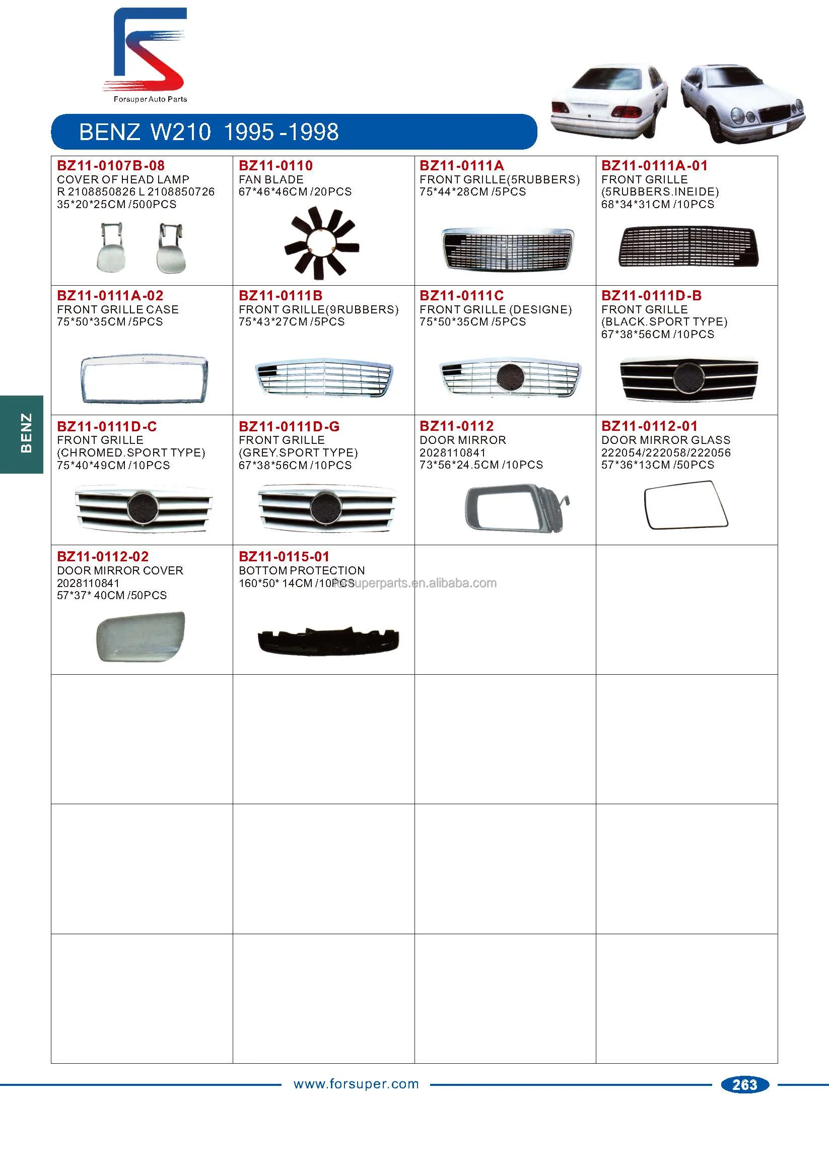 Front Bumper for BENZ W210 1995-1998 Auto Parts 2108803470| Alibaba.com