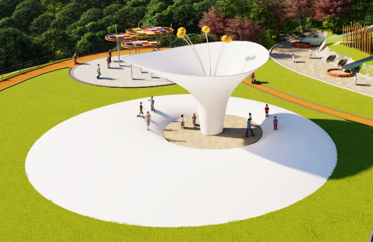 Outdoor PVC Amusement Park Multiplayer Jump Pillow Trampoline White ...