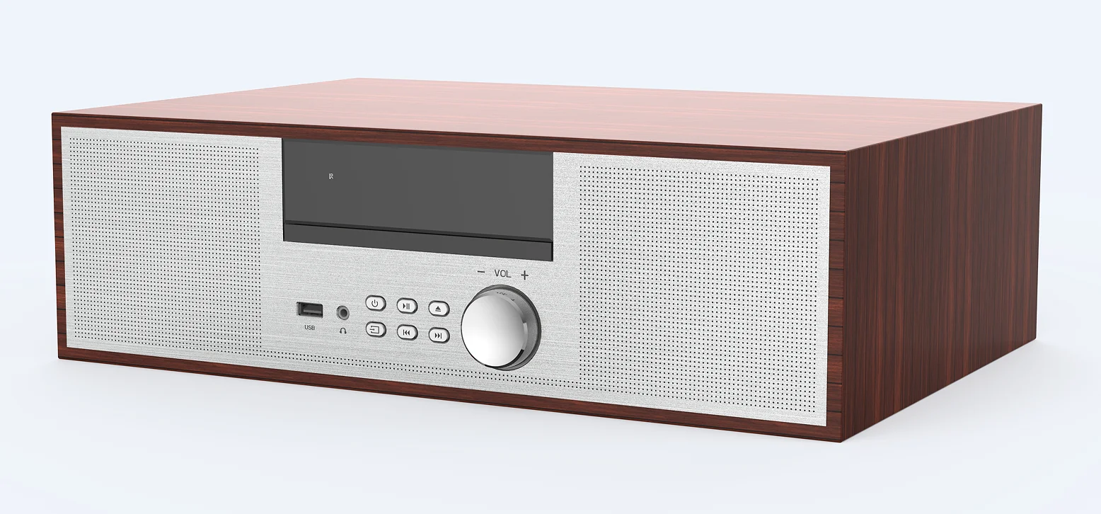 Full Wooden CD Player Hi Fi Stereo Sound System for Indoor