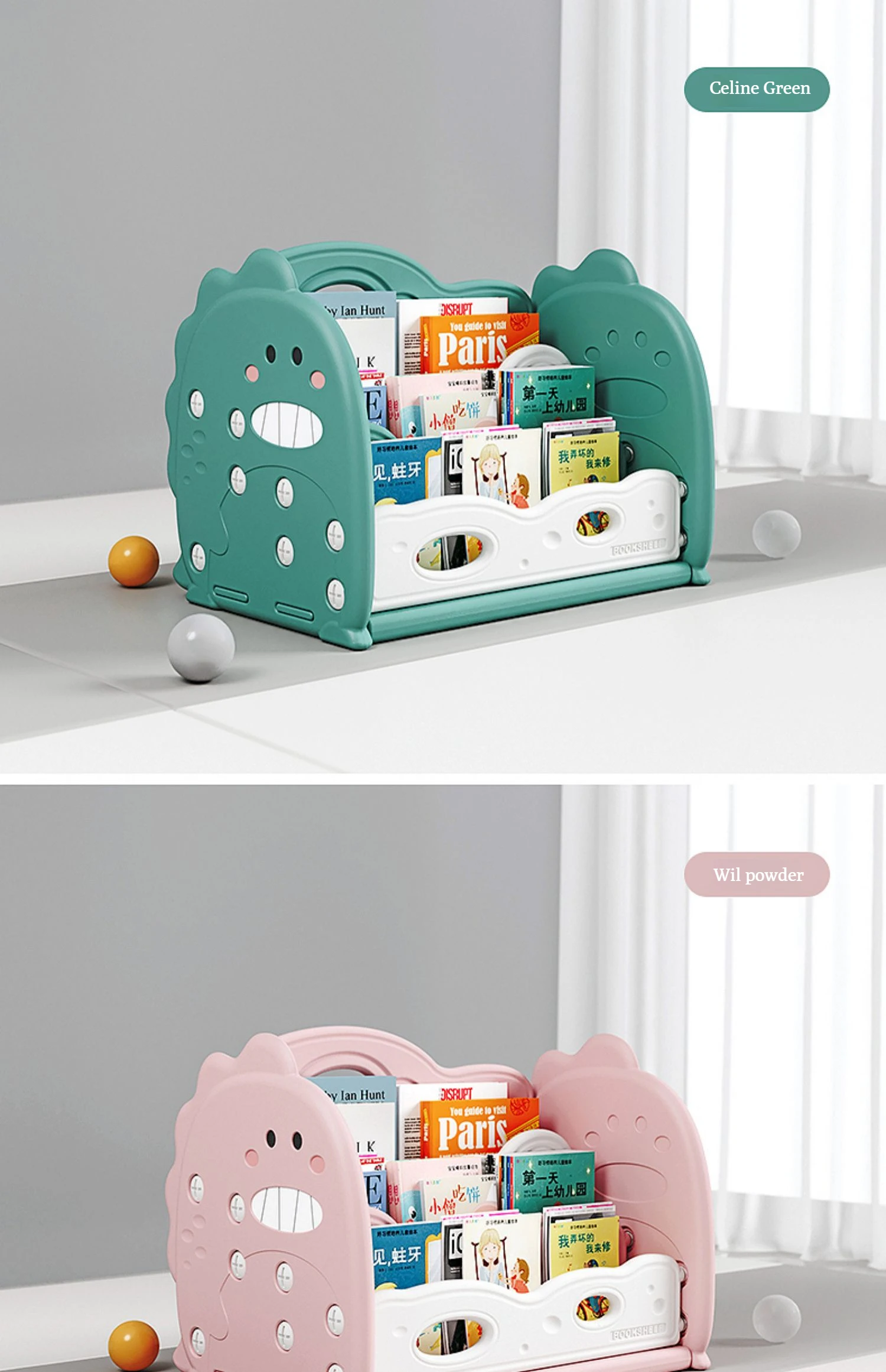 New Design Kids Desk Bookshelf Children Storage Cabinets Bookcase Baby ...