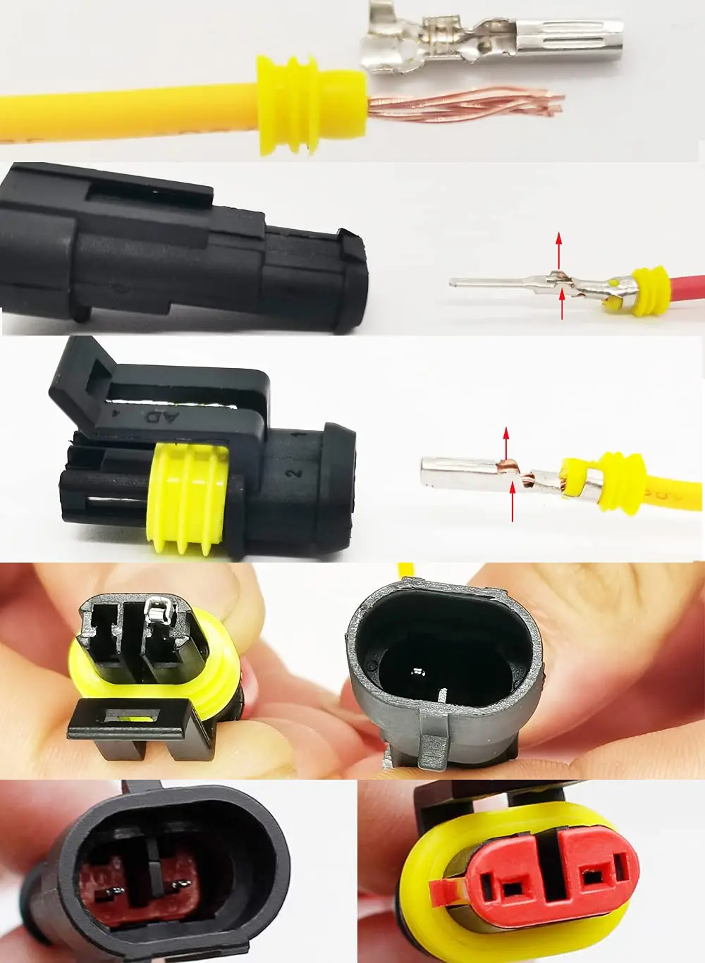 Waterproof Insulated Heat Shrink Terminal Connector Kit Crimping Butt ...