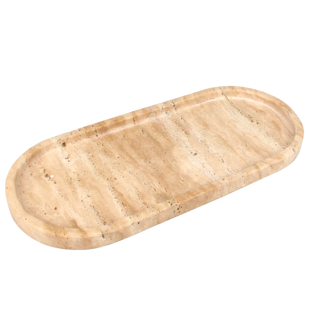 Marble Stone Serving Tray Oval Travertine Trays for Home Decoration ...