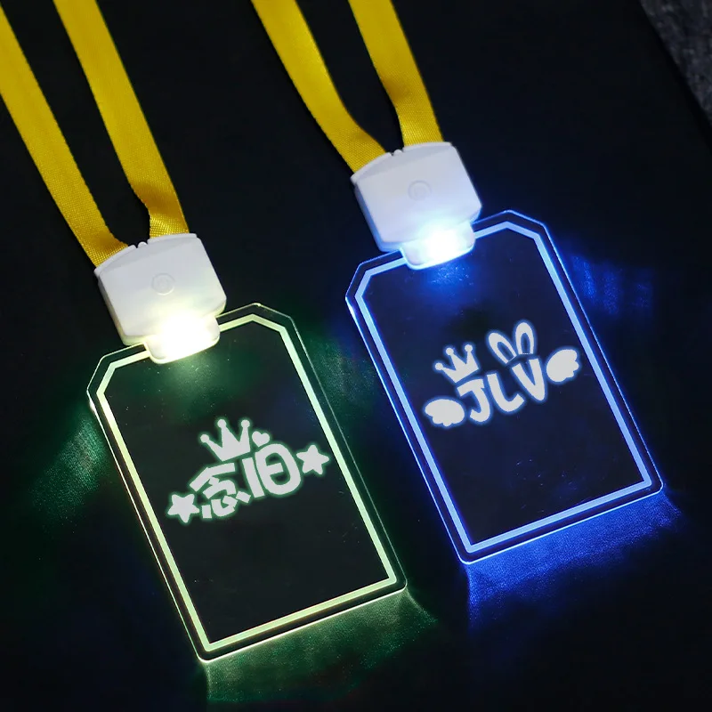 2023 Luxury Recharged Acrylic Led Staff Badge Custom Led Staff Name ...