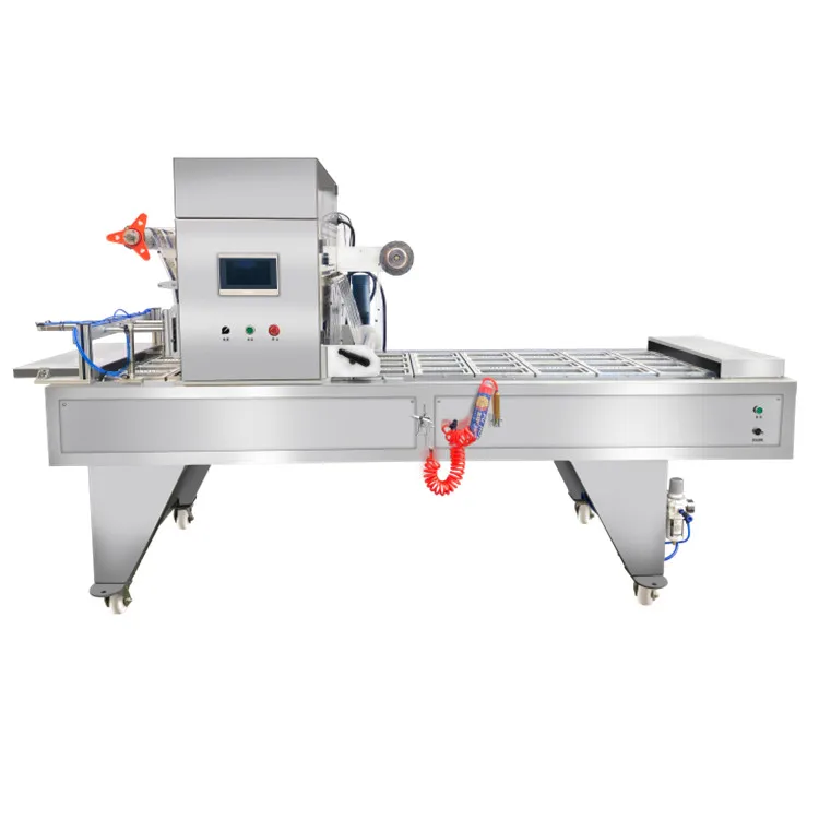 Continuous Automatic Food Tray Packing Machine Sealing
