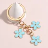 Cute Enamel Keychain Colorful Sakura Flower Key Ring Sweet Key Chains ...