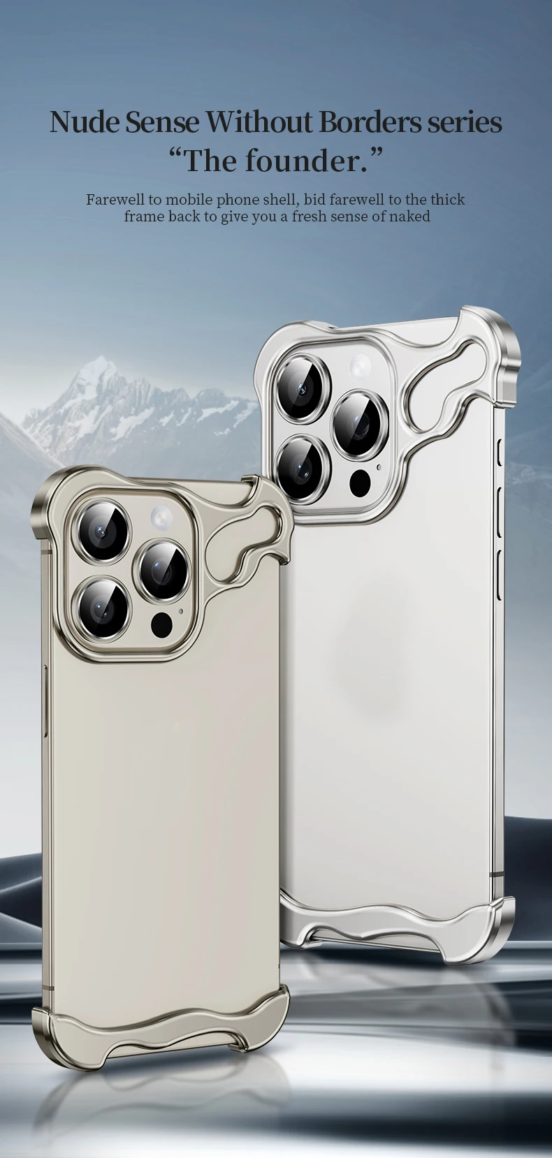 Metal Rimless Aluminum Alien Titanium Alloy Bumper Cover Phone Case for ...