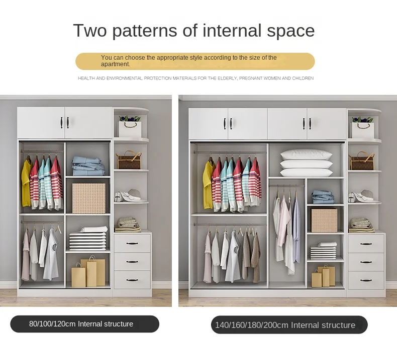 Large Tiered Wardrobe Closet Armoire – Modern Pine Wood Furniture for ...