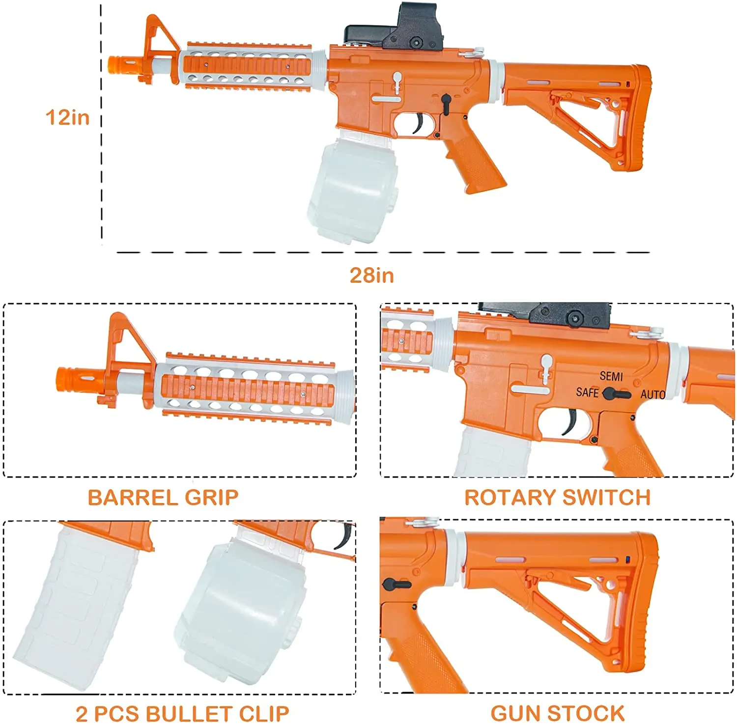 M4a1 Water Gel Bullet Splatter Ball Gun Toy Suitable For Adults Over 18 ...