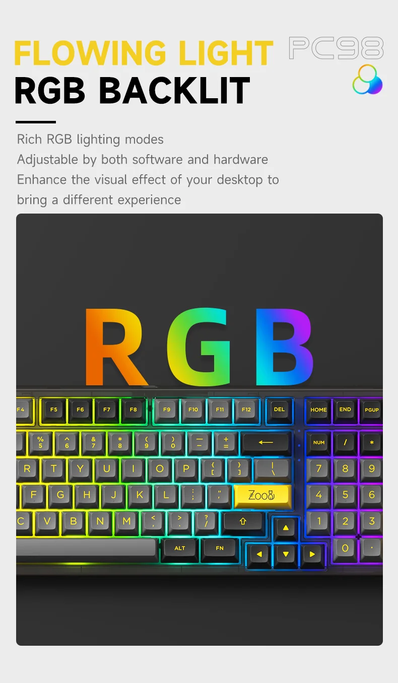 Akko Pc98b Plus V2 Top Mount Mechanical Gaming Keyboards Multi-modes ...