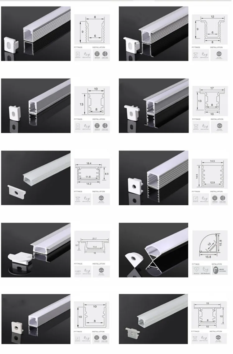 Strip Light U Channel Led Aluminum Profile Used For Led Hard Light Led ...