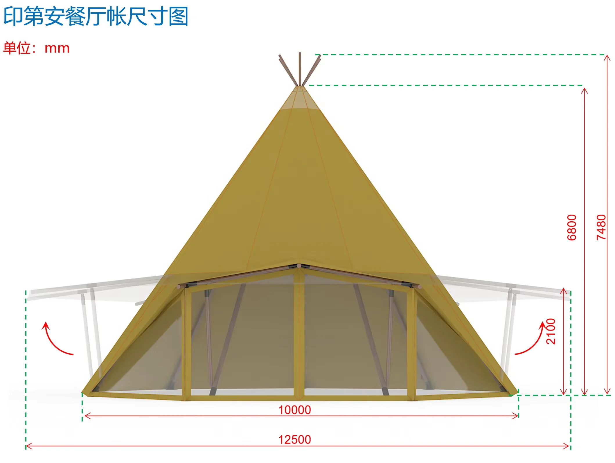 Giant-hat Teepee Wooden Frame Music Bar Indian Tipi Oxford Tent Pyramid ...