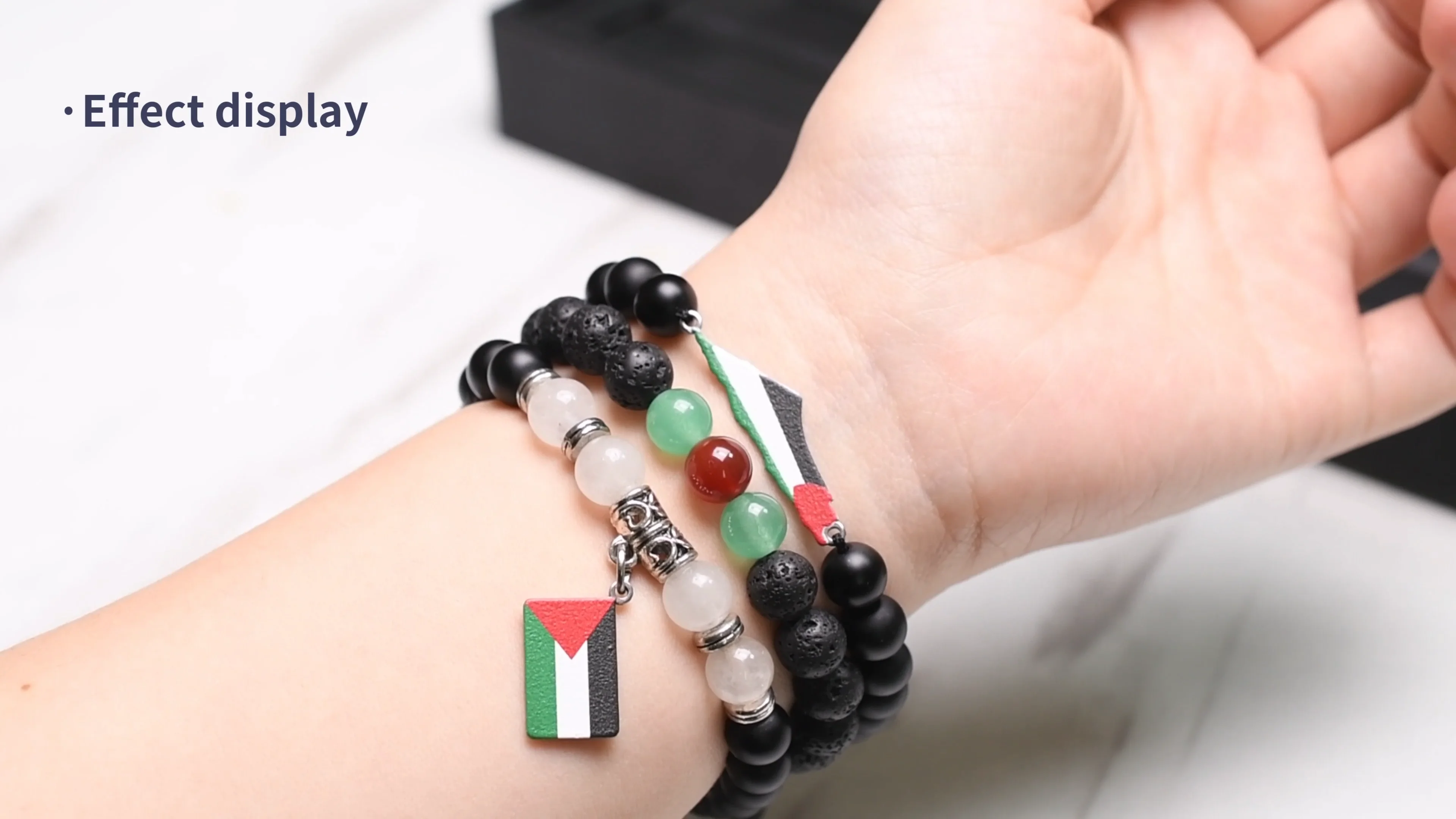 F562 Wholesale Palestine Flag Products Wristbands Jewellery Black ...
