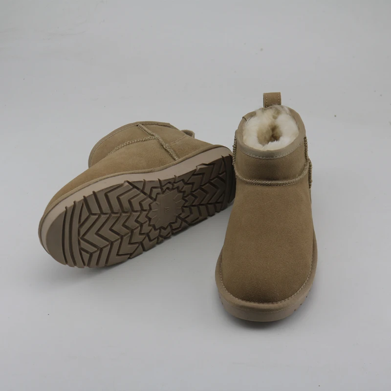 Classic Short Mini Boots Cow Suede Upper Sheepskin Lining - Buy Suede ...