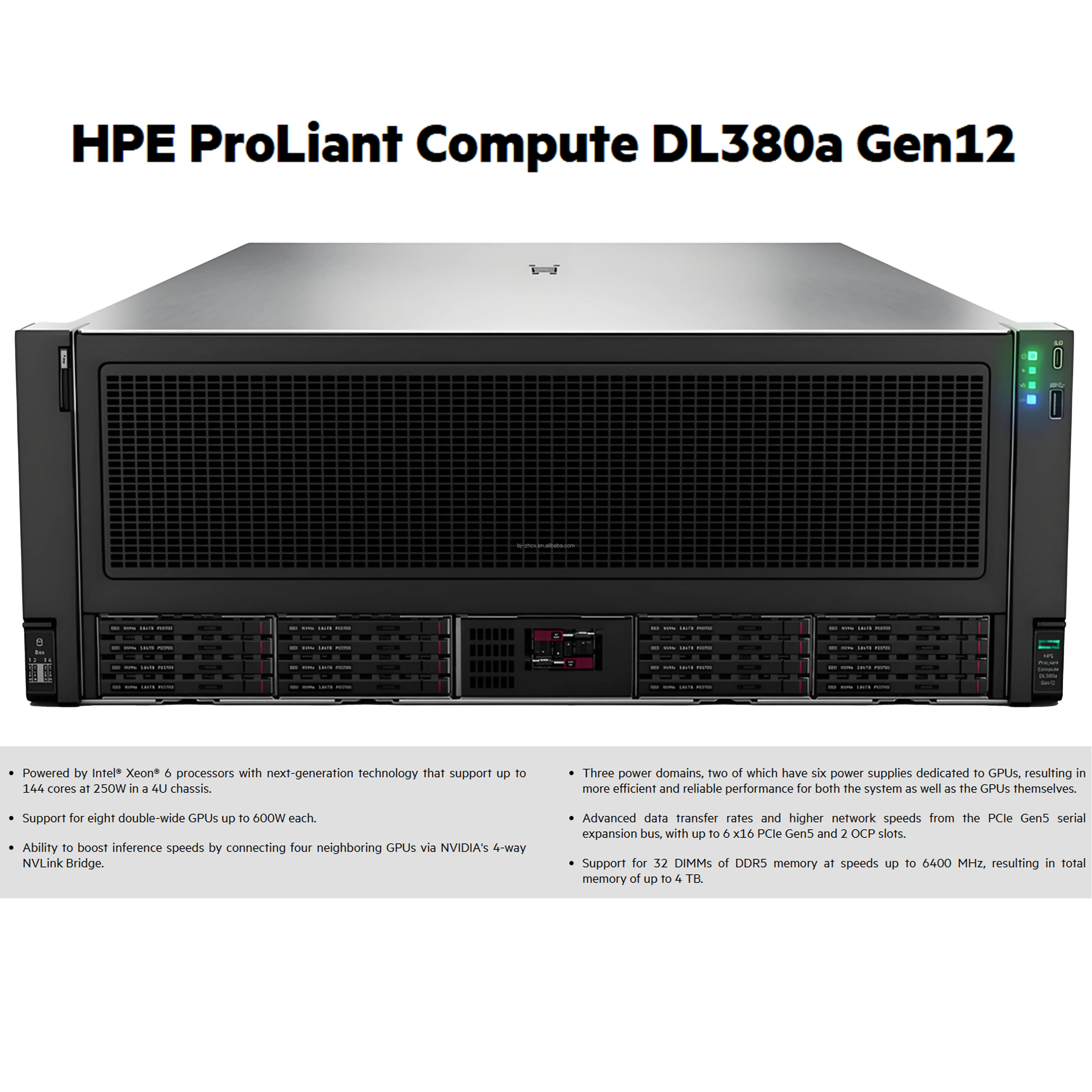HPE ProLiant DL380a Gen12 8 Dual Wide AI Server P74461-B21 Compute Rack ...