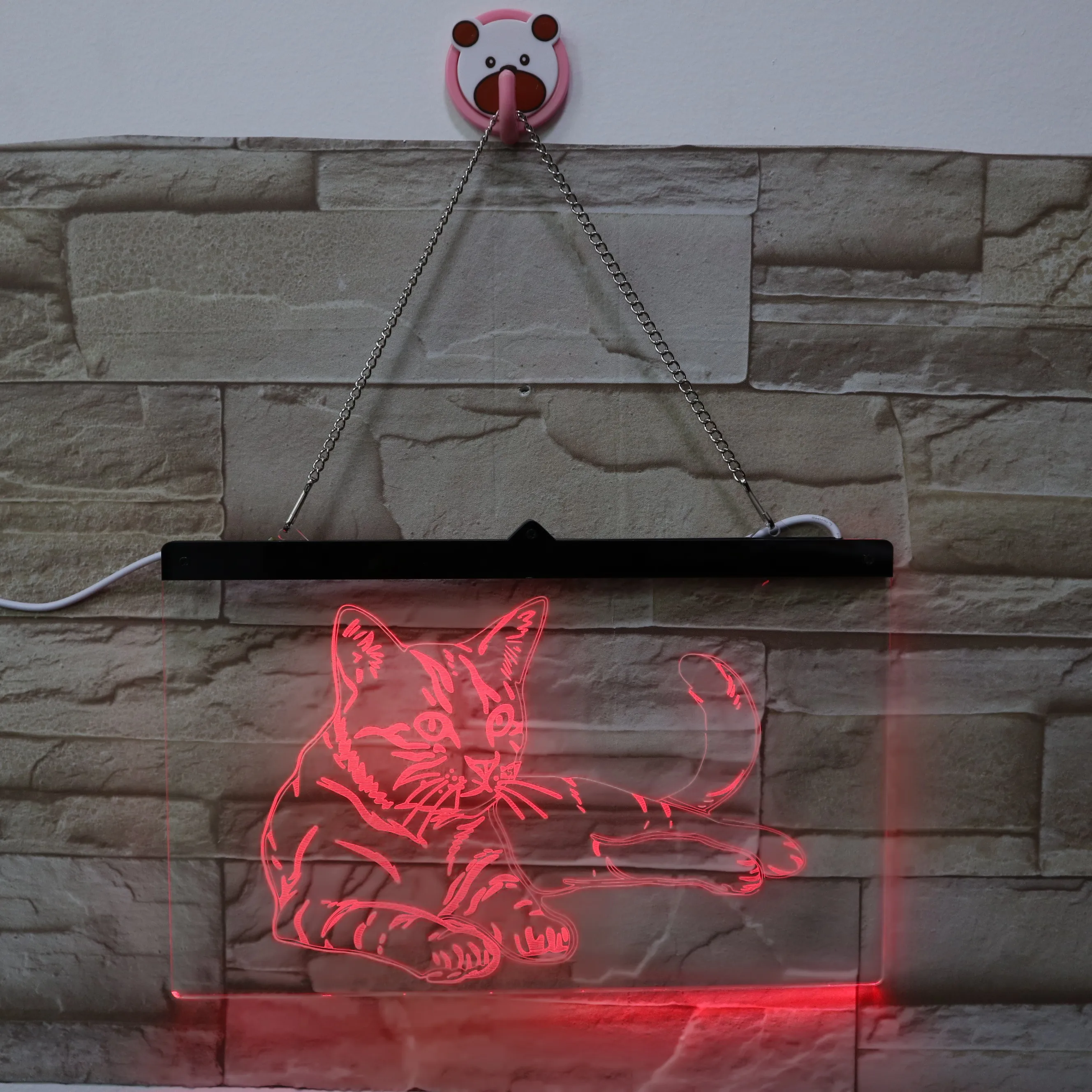 2024 Blank Acrylic Signboard 3d Lamp Edge Signboard Table Night Light ...