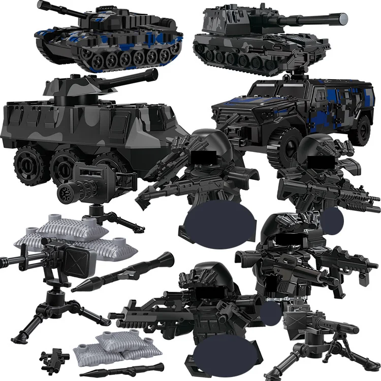 SWAT Military Toy Police Team Armored Vehicle Army War Tank Model DIY ...