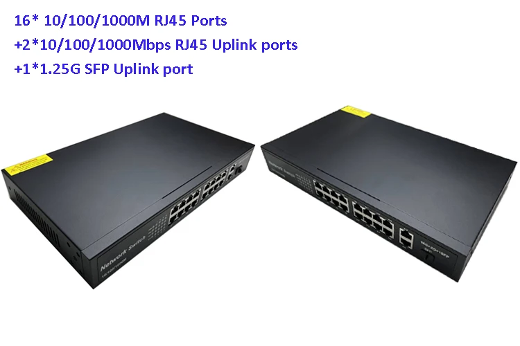 18 Port 10/100/1000m Vlan Ethernet Desktop Network Switch Support 5-20v ...