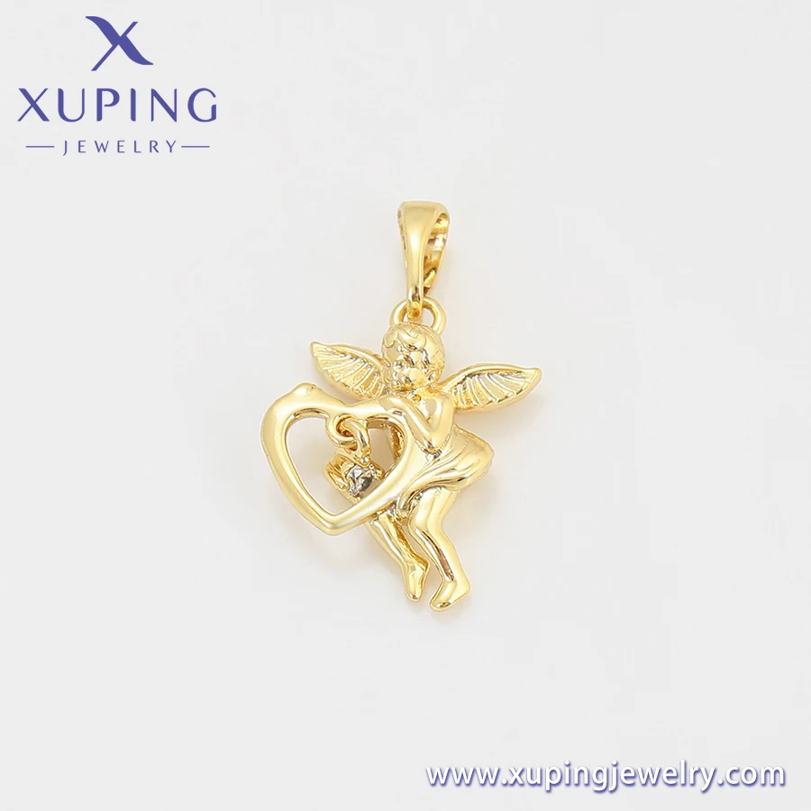 Supply A00914594 XUPING Jewelry 14K gold color Lovely angel love heart ...