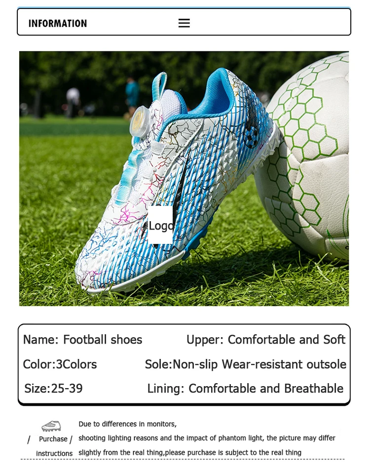 Diy Soccer Shoes For Kids Small Size 25-39 Air Football Shoes Fashion ...