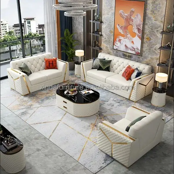 Microfiber Fabric 321 Seaters Couch Xinda Factory Modern Living Room ...