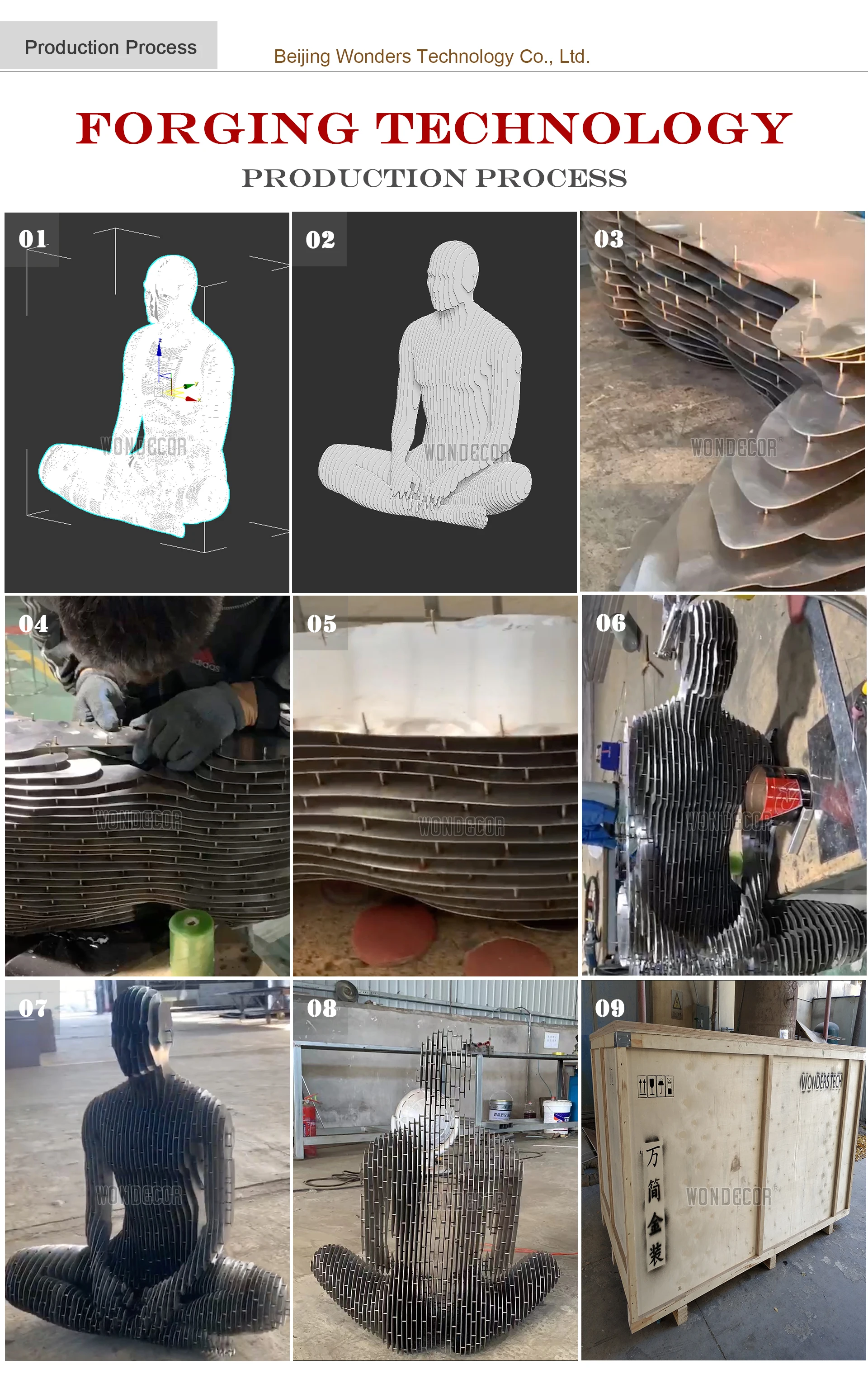 WONDECOR Large Stainless Steel Abstract Woman Sculpture - Modern Metal Garden Art for Outdoor ...