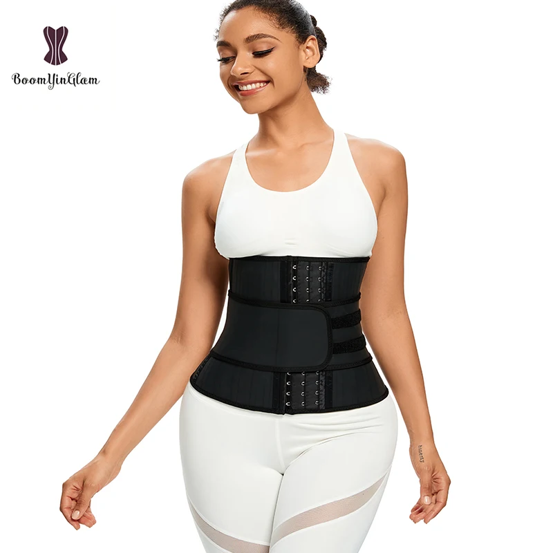 Elastic Steel Boned Natural Girdles Hook Waist Trimmer Corset Slimming ...