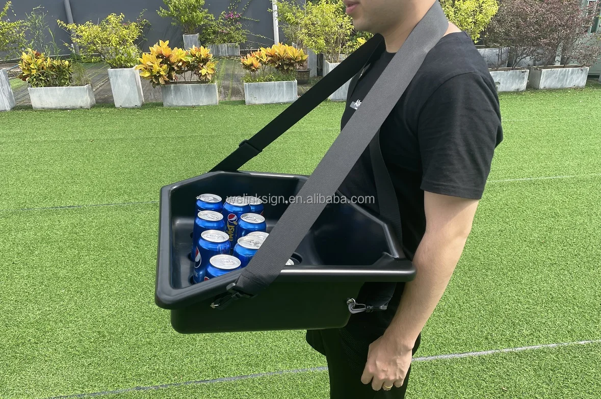 Portable Plastic Beverage Hawker Vending Tray with Shoulder Strap ...
