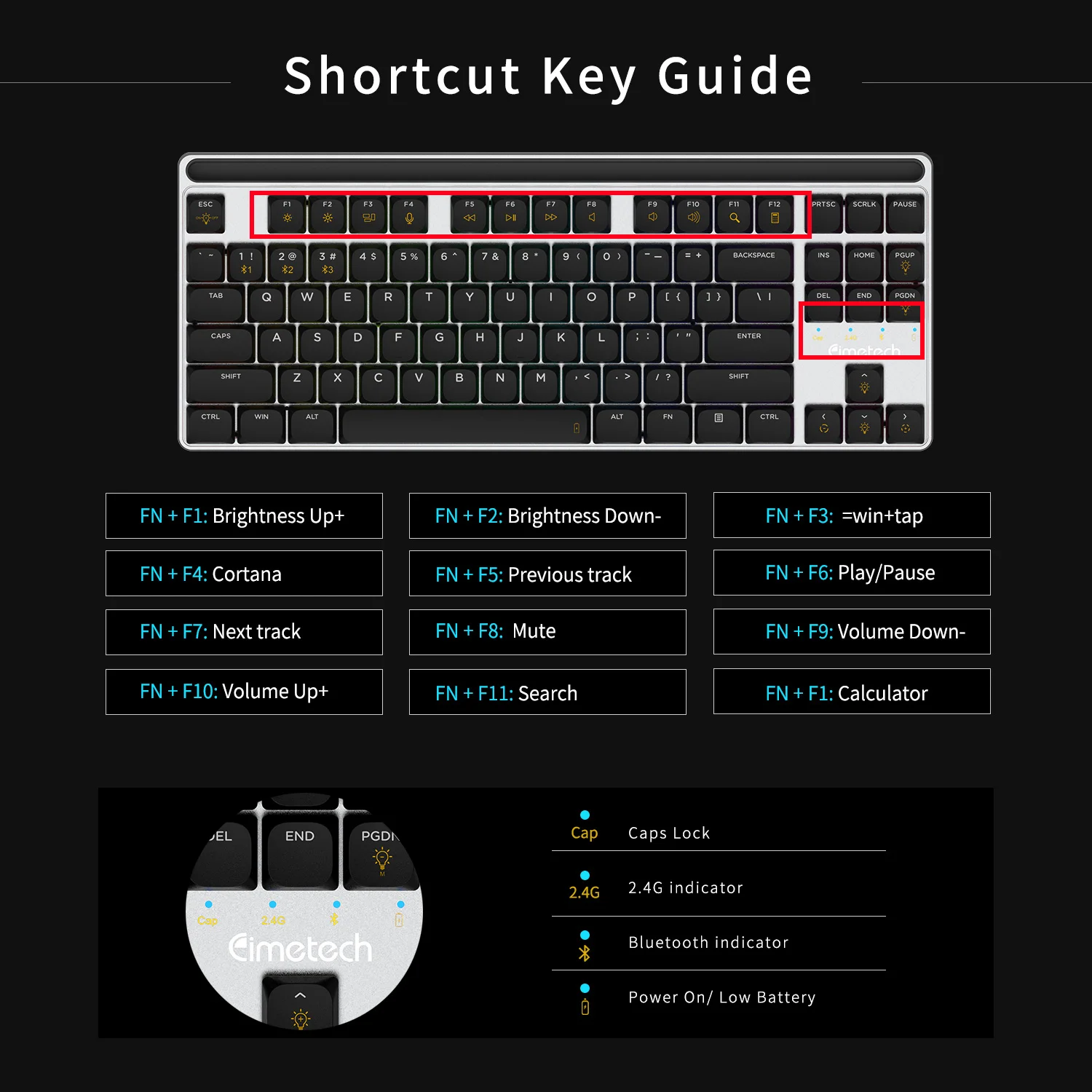 Mechanical Keyboard Brown Switch Gaming Keyboard Tkl Style 2.4g Bt ...