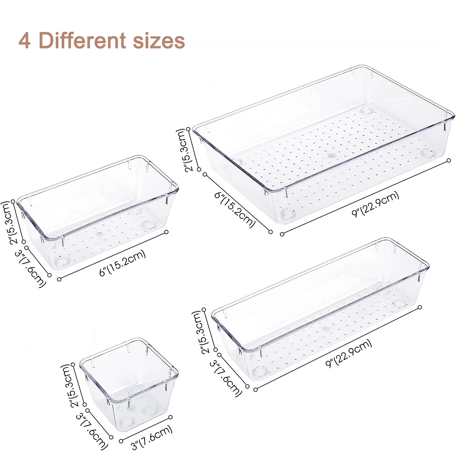 25 PCS Clear Plastic Drawer Organizers - Versatile Trays