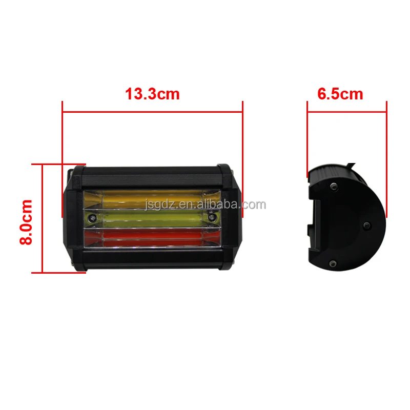36W three rows red yellow white flashing 12v 24V led bar light work for ...