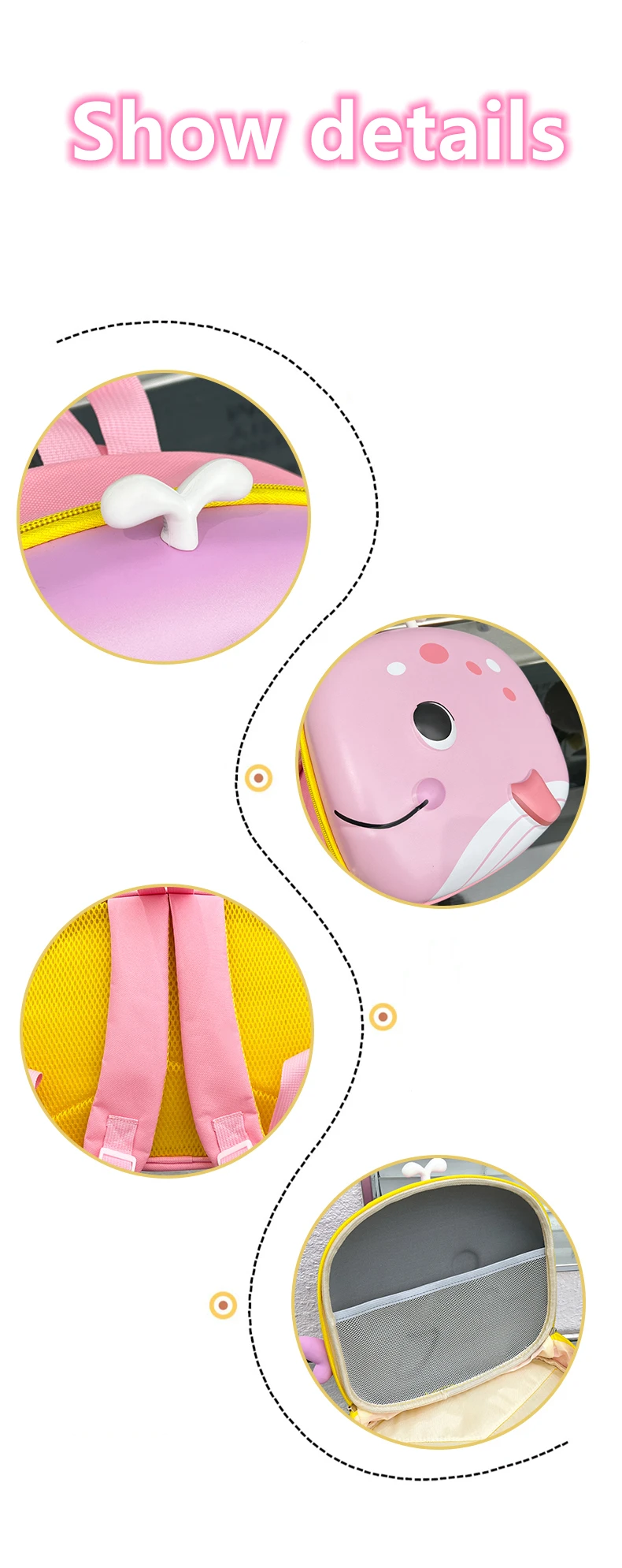 Wholesale Kids Hard Shell Backpack - Cute 3D Dolphin