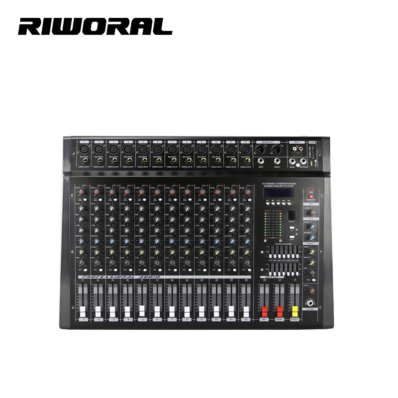 Pmx1208d Professional Powered Mixer 12 Channel Audio Power Mixer ...
