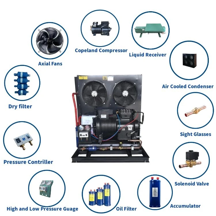 Refrigeration Semi-hermetic Compressor Condensing Unit Low Temperature ...