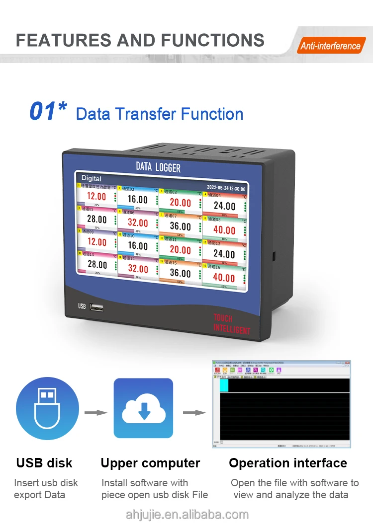 16 Channel USB Data Logger - Precision Temperature Recorder