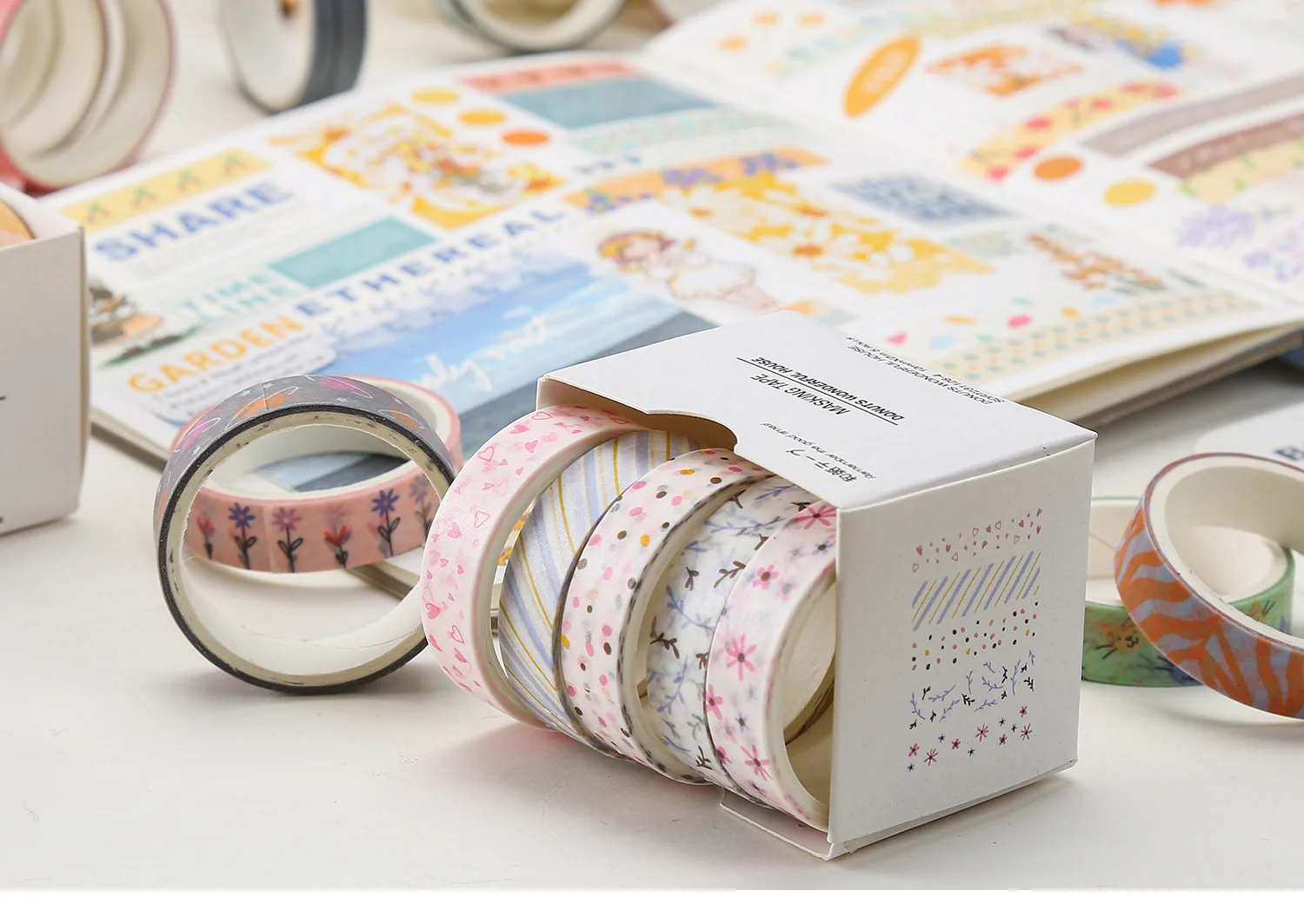 Kawaii New Cartoon Stationery Tape Set DIY Decorative Paper Tape with ...