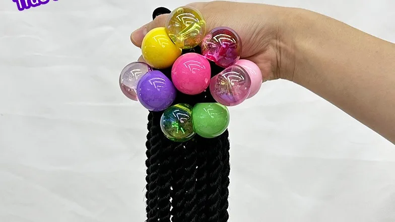 Vivian Kids Hair Ballies Extension With Bow And Beads Kids Hair Beads ...