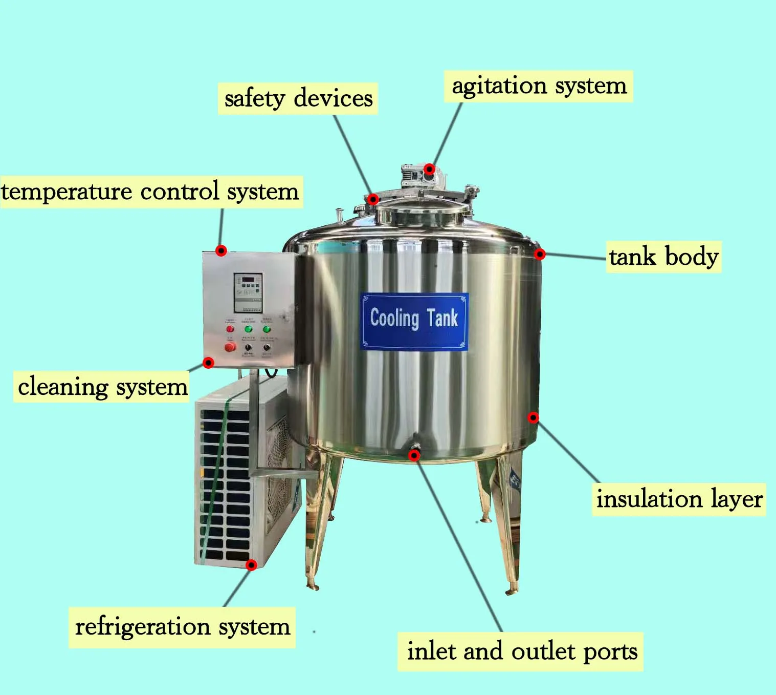 500L Stainless Steel Jacketed Storage Refrigerator Vessel Cow Camel ...