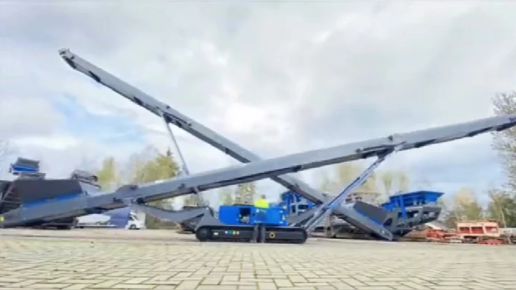 Tracked Mounted Portable Stacker Conveyor - 800mm Mobile Belt System ...