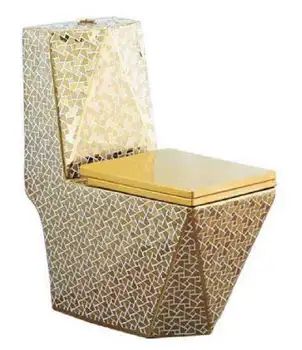 Modern European Royal Design High-end Ceramic Wc Toilets Electroplated ...