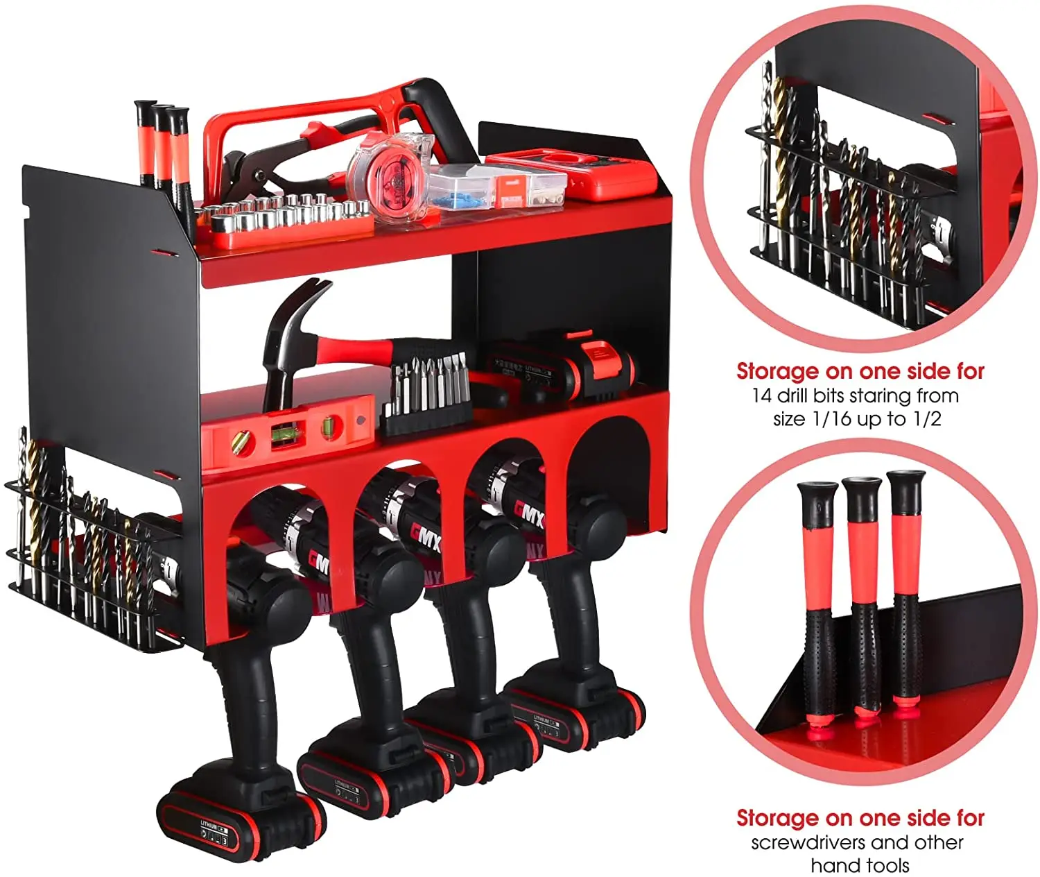 Wall Control Modular Pegboard Tool Organizer System Garage Power Drills ...