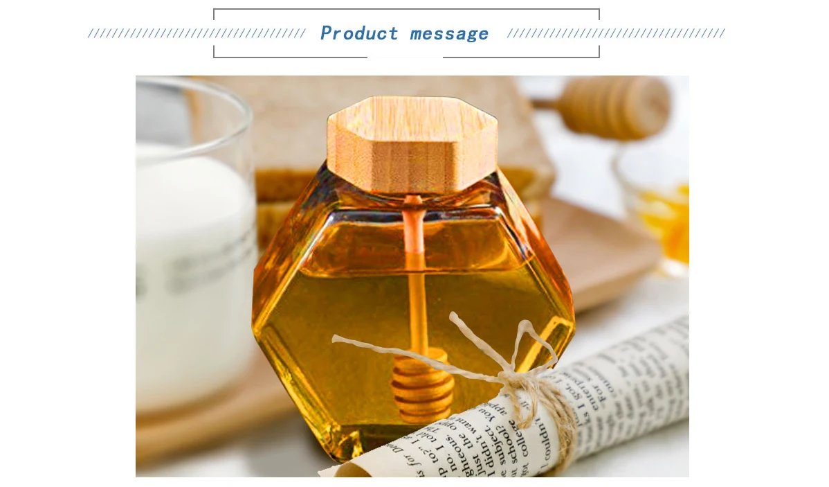 Custom Logo Label Design for 200ml Hexagonal Honey Jars