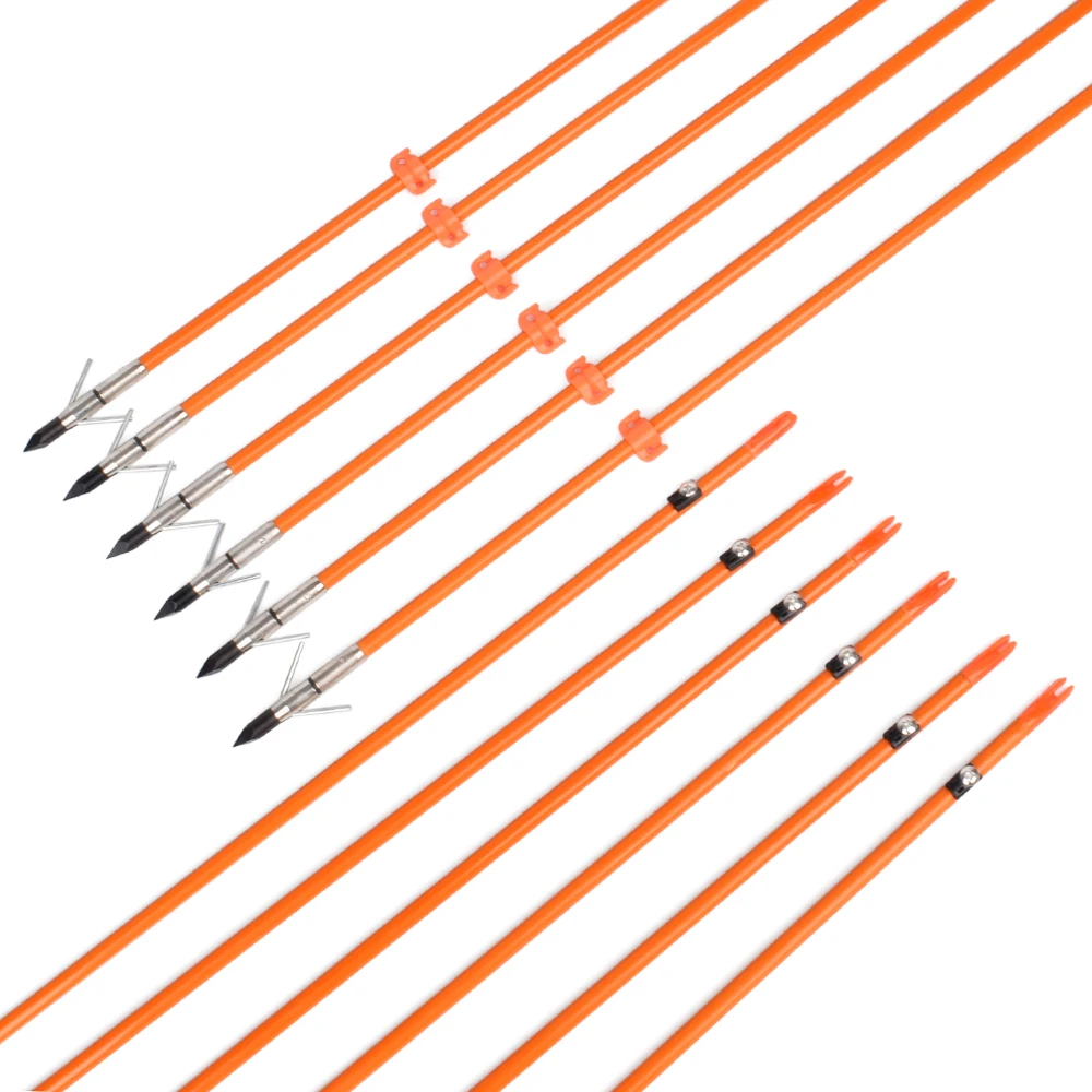 8mm Bowfishing Arrow 32" Fiberglass Shaft Steel Broadhead Plastic Nock ...