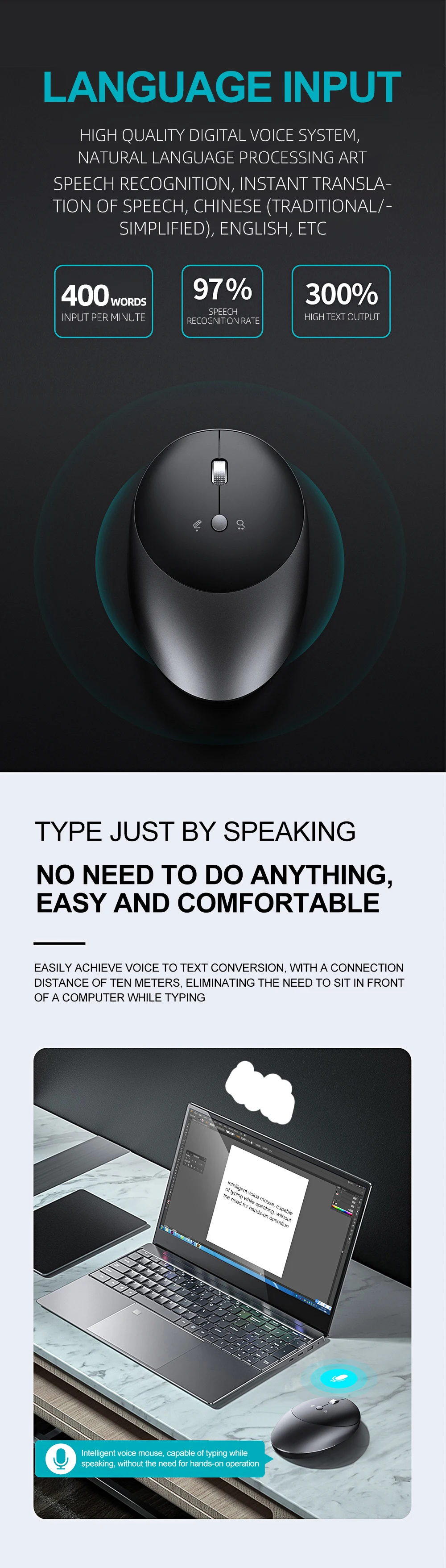 Wholesale Smart Artificial Intelligence Ai Voice Mouse Speaking Typing ...